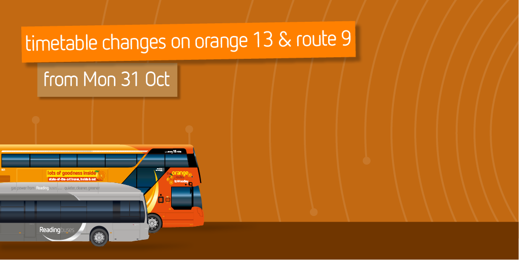 changes to orange 13 and route 9 - Reading Buses